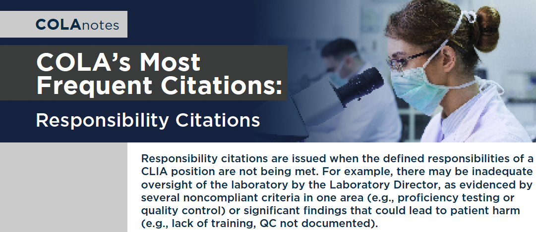 COLAnotes - COLA’s Most Frequent Citations- Responsibility Citations